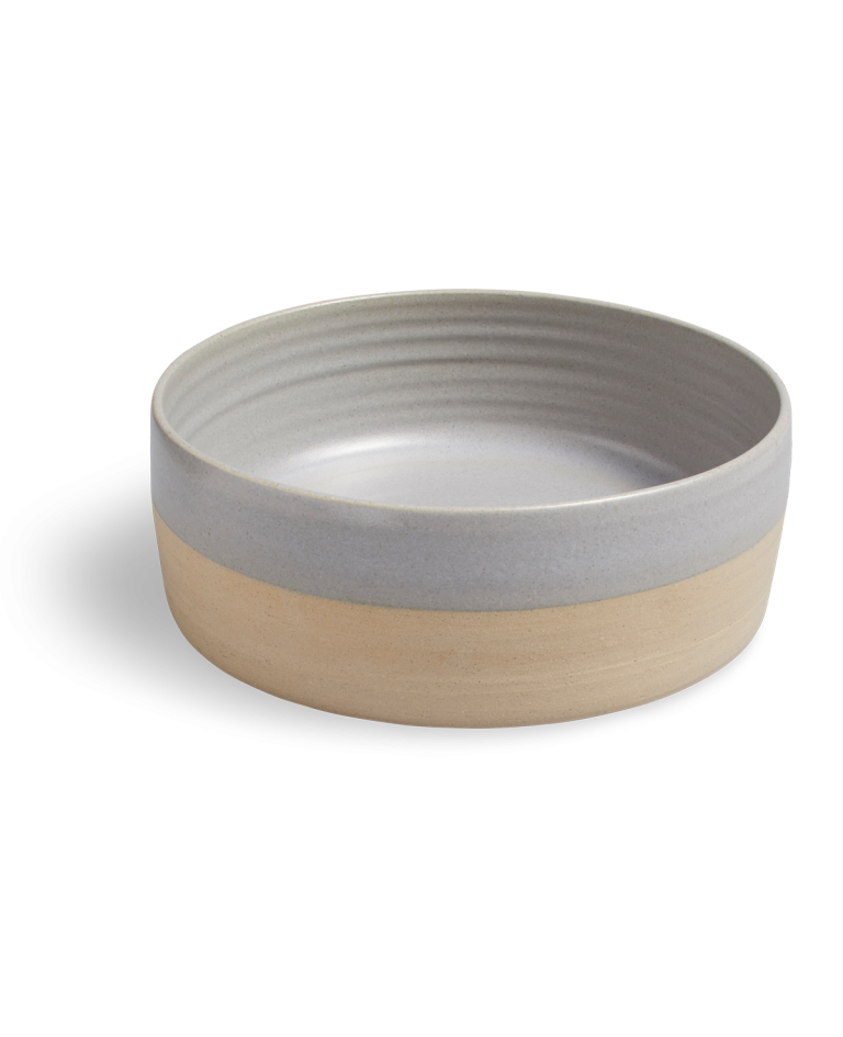 Grey Food Bowl For Dogs - Handmade and Ceramic